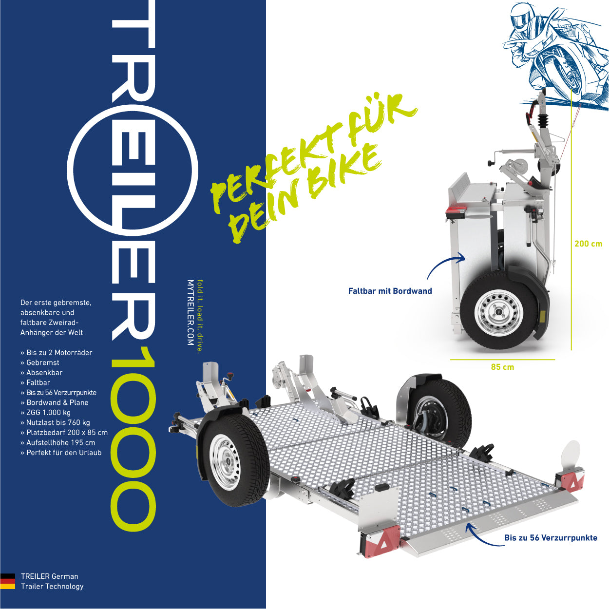 TREILER® Modelle - Motorradanhänger und Fahrradanhänger